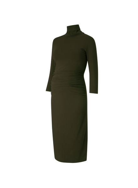 Grayson Maternity Dress - Deep Khaki | Isabella Oliver – Isabella Oliver UK
